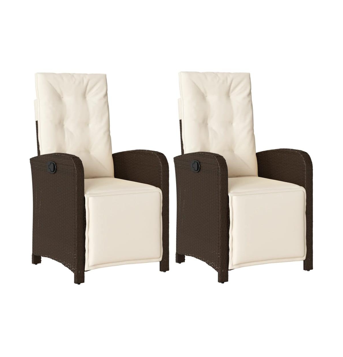 Click here for Reclining Garden Chair Set of 2 Brown - Brown prices