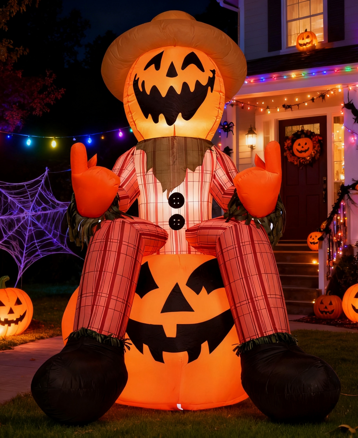 Click here for 6FT Halloween Inflatable Pumpkin Head Scarecrow wi... prices
