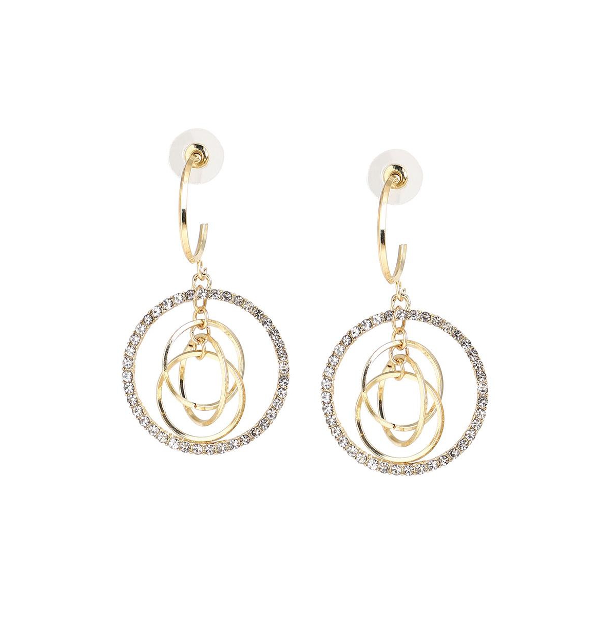 Click here for Sohi Womens Circular Drop Earrings - Gold prices