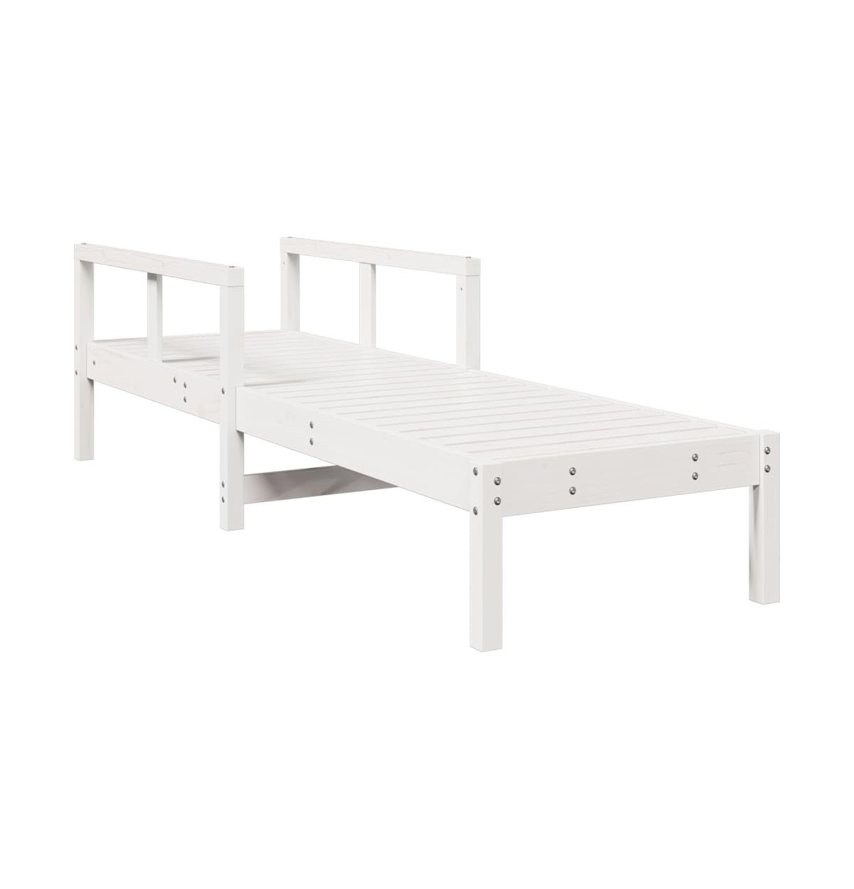 Click here for Sun Lounger White Solid Pine Wood 78.5x24.4x21.7 i... prices