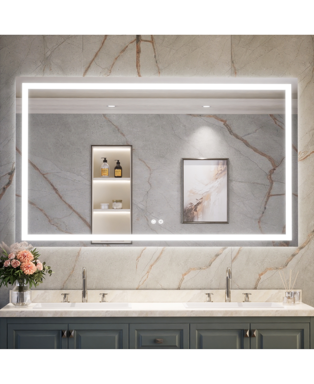 Click here for keonjinn Inch Led Bathroom Vanity Mirror Tempered... prices
