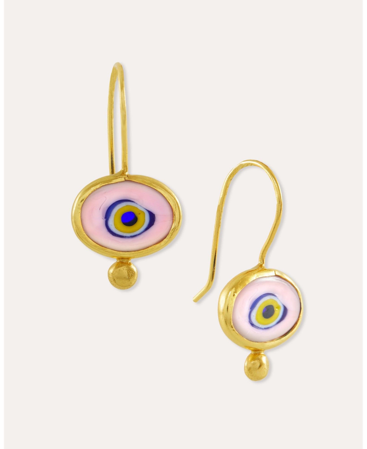 Click here for Ottoman Hands Alara Evil Eye Drop Earrings - Pink prices