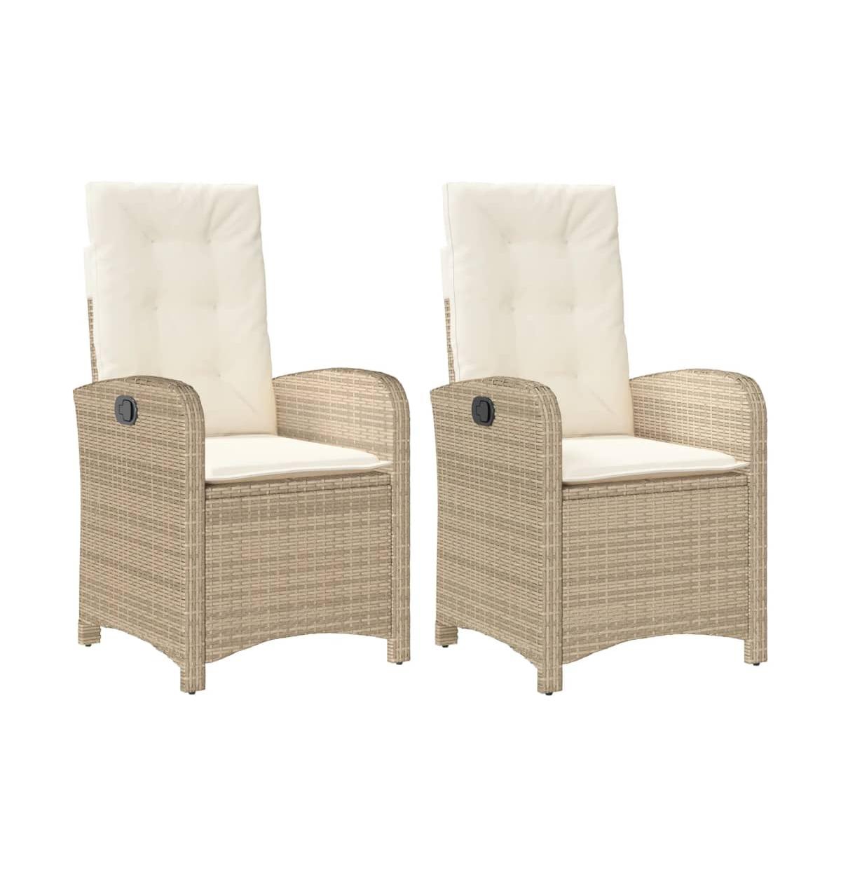 Click here for vidaXL Reclining Garden Chair Set of 2 Beige - Bei... prices