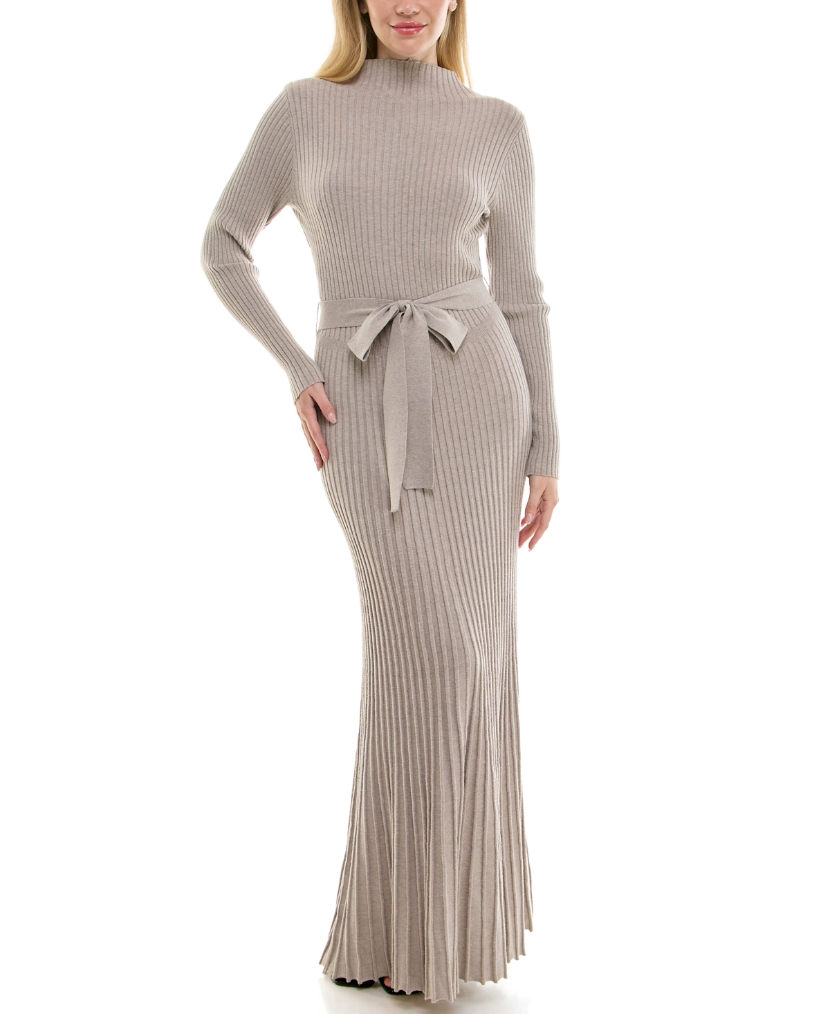 Click here for Taylor Womens Belted Mock Neck Sweater Dress - Sla... prices