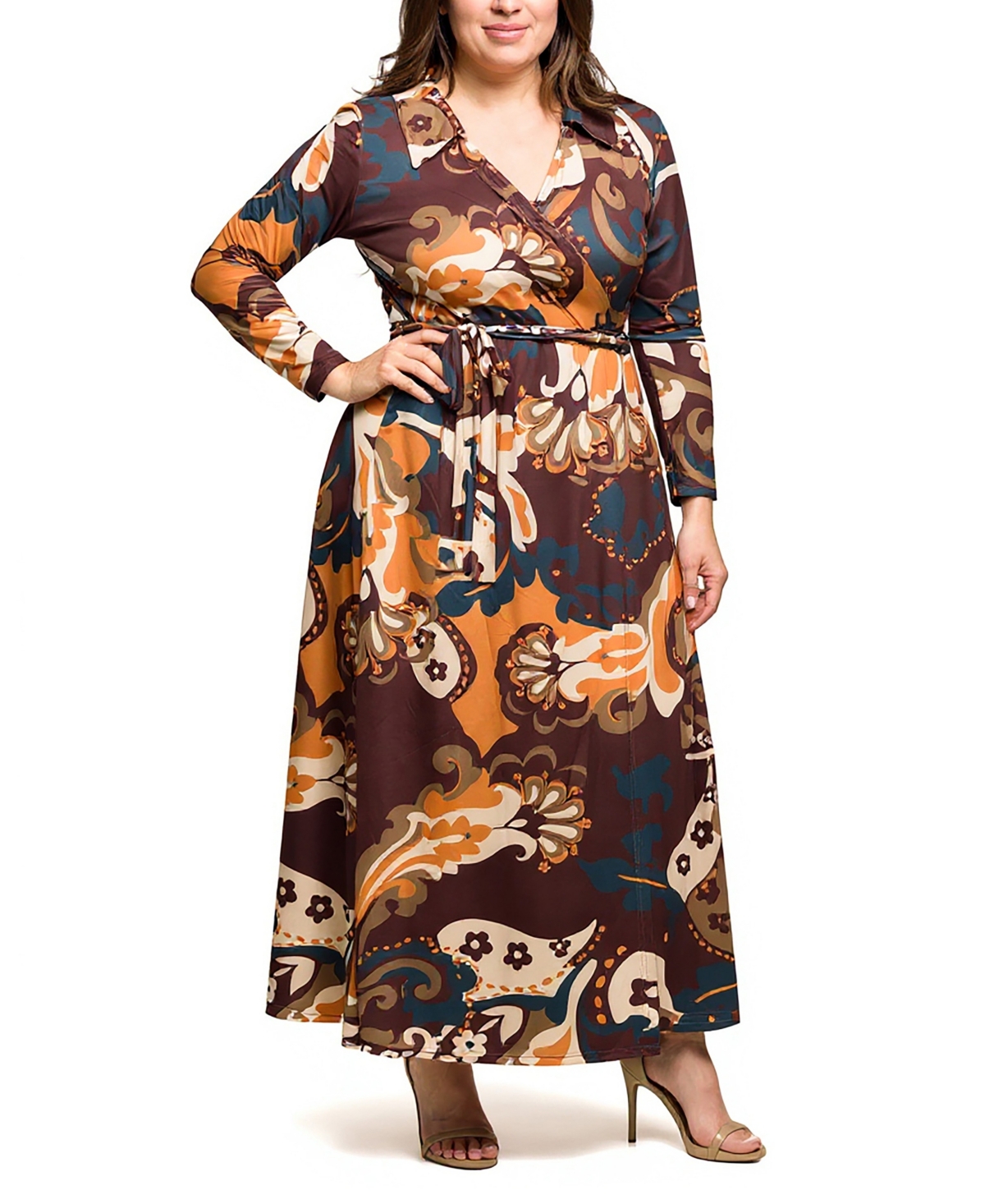 Click here for 24seven Comfort Apparel Plus Size Paisley Empire W... prices