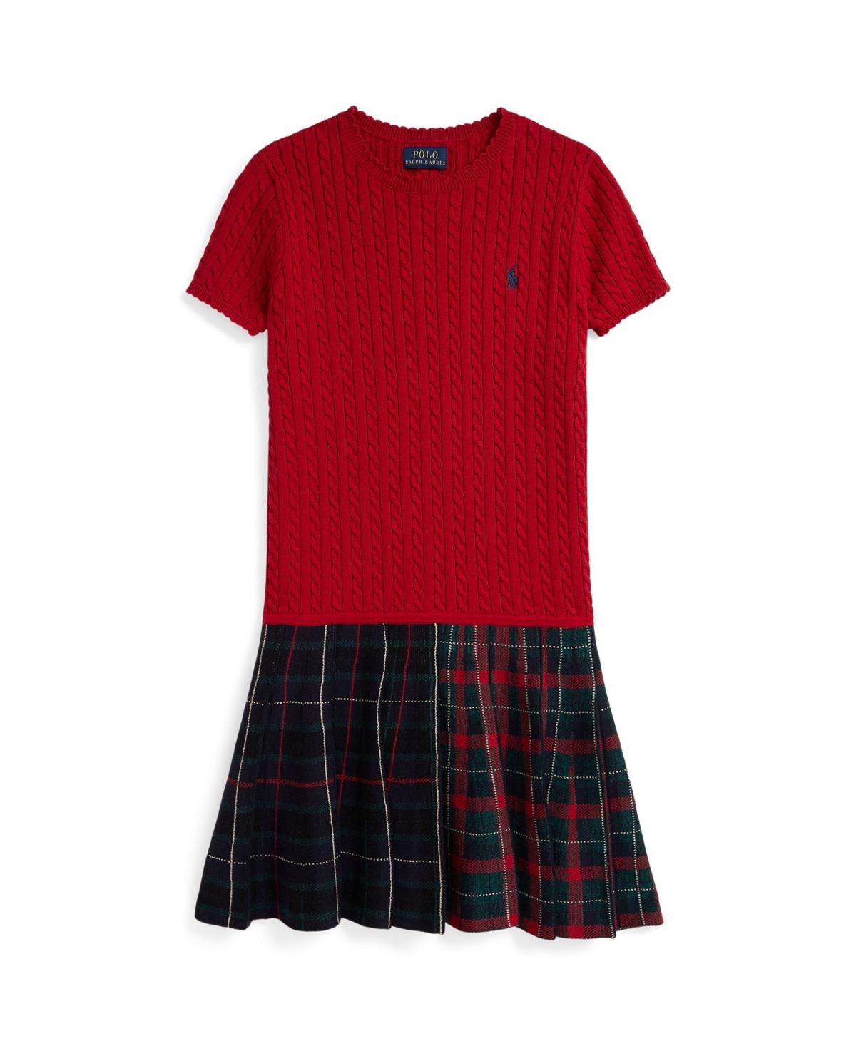 Click here for Polo Ralph Lauren Girls 7-16 Plaid-Skirt Cotton Sw... prices