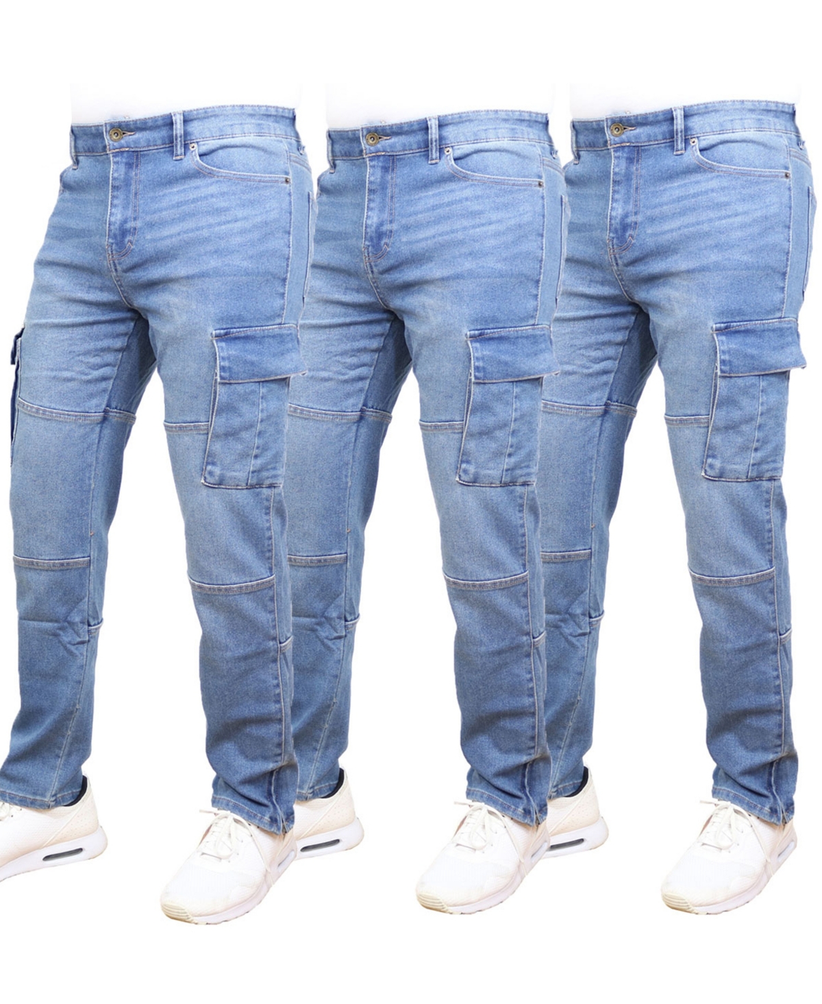 Click here for Blue Ice Mens 3-Pack Stretch Cargo Pocket Jeans -... prices