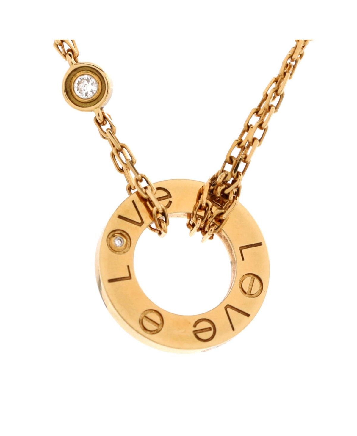 Click here for Pre-Owned Cartier 2 Diamonds Love Pendant Necklace... prices