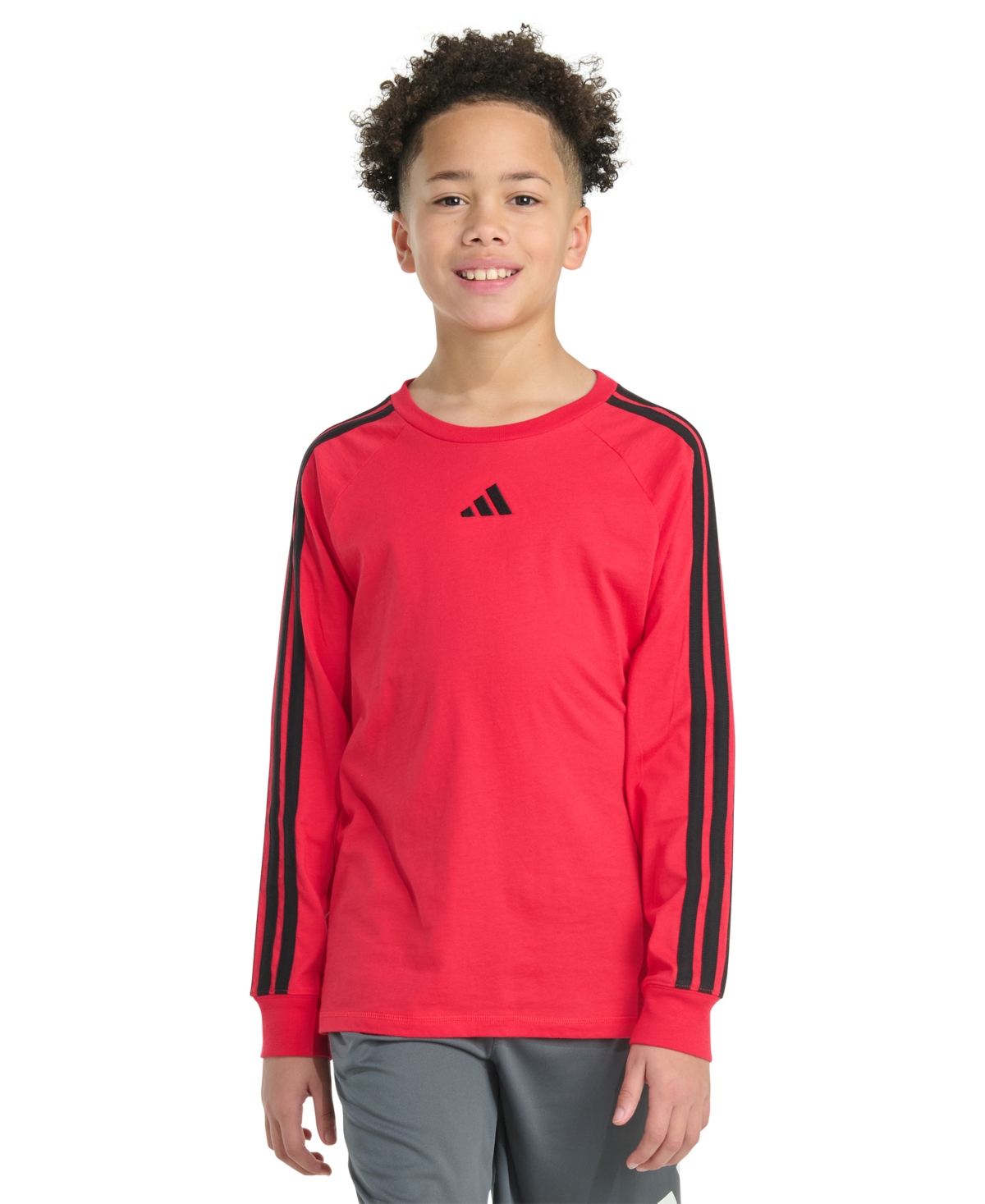 Click here for adidas Boys 8-20 Long Sleeves 3-Stripes T-Shirt -... prices