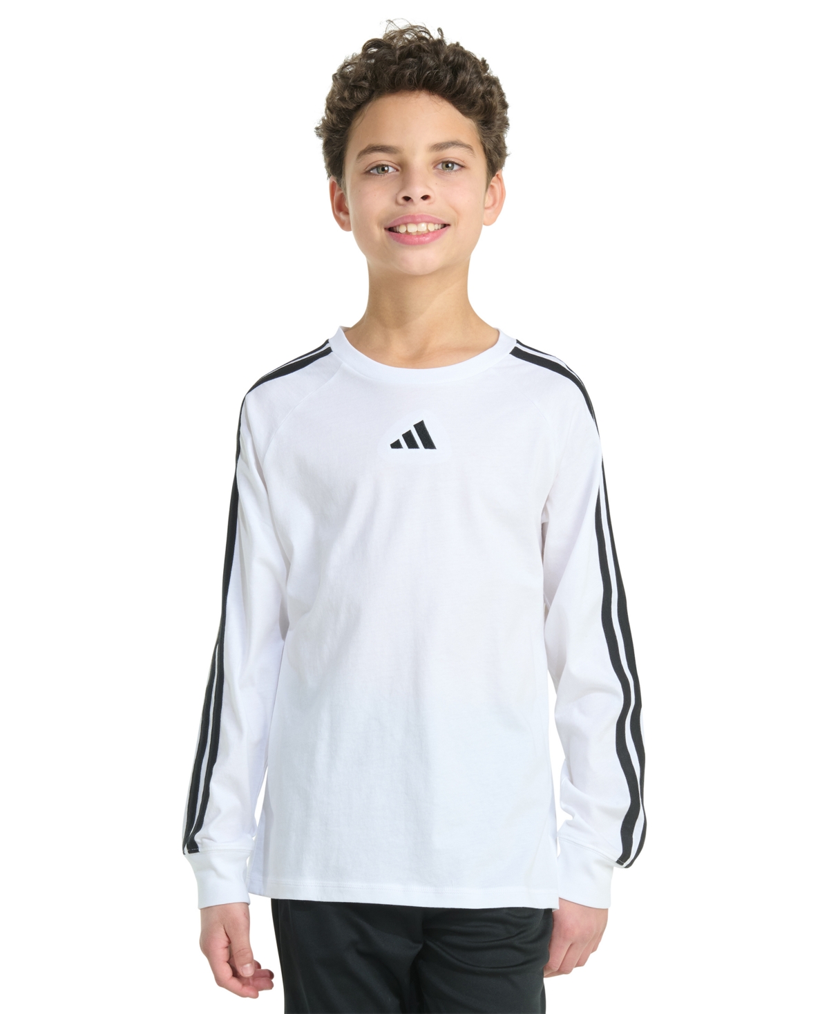 Click here for adidas Boys 8-20 Long Sleeves 3-Stripes T-Shirt -... prices