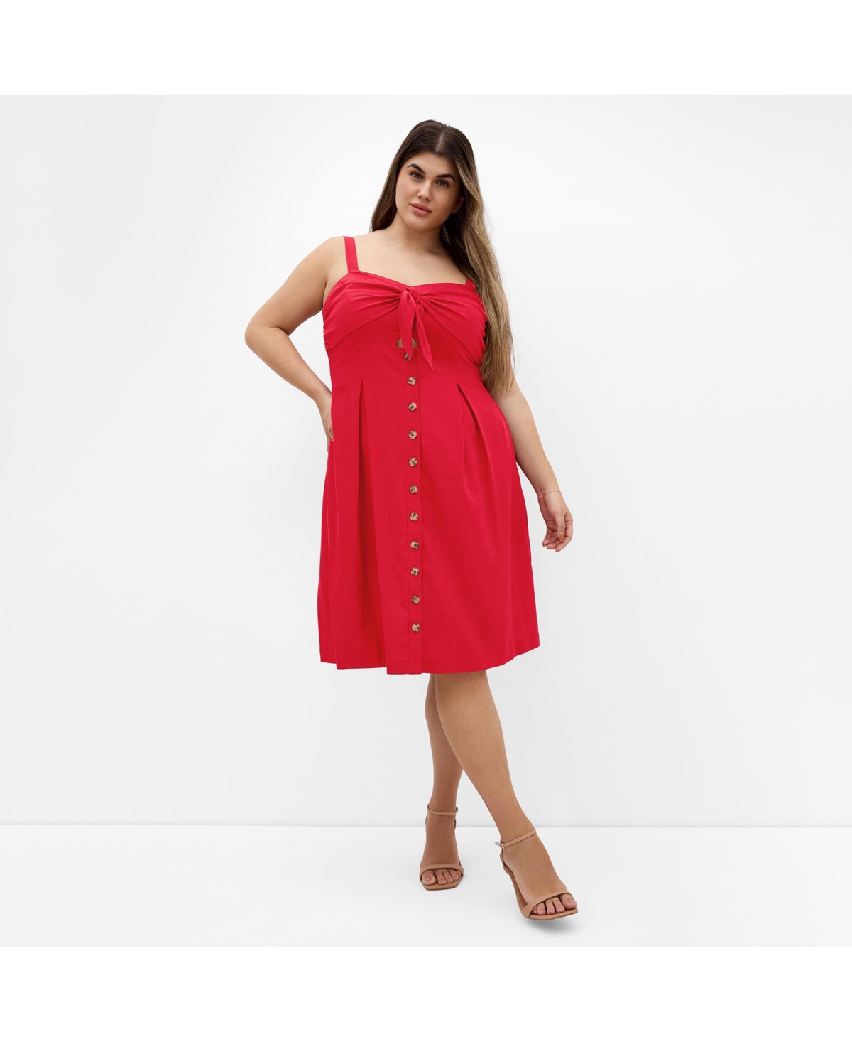 Click here for City Chic Womens Sweetly Tied Midi Dress - Red prices