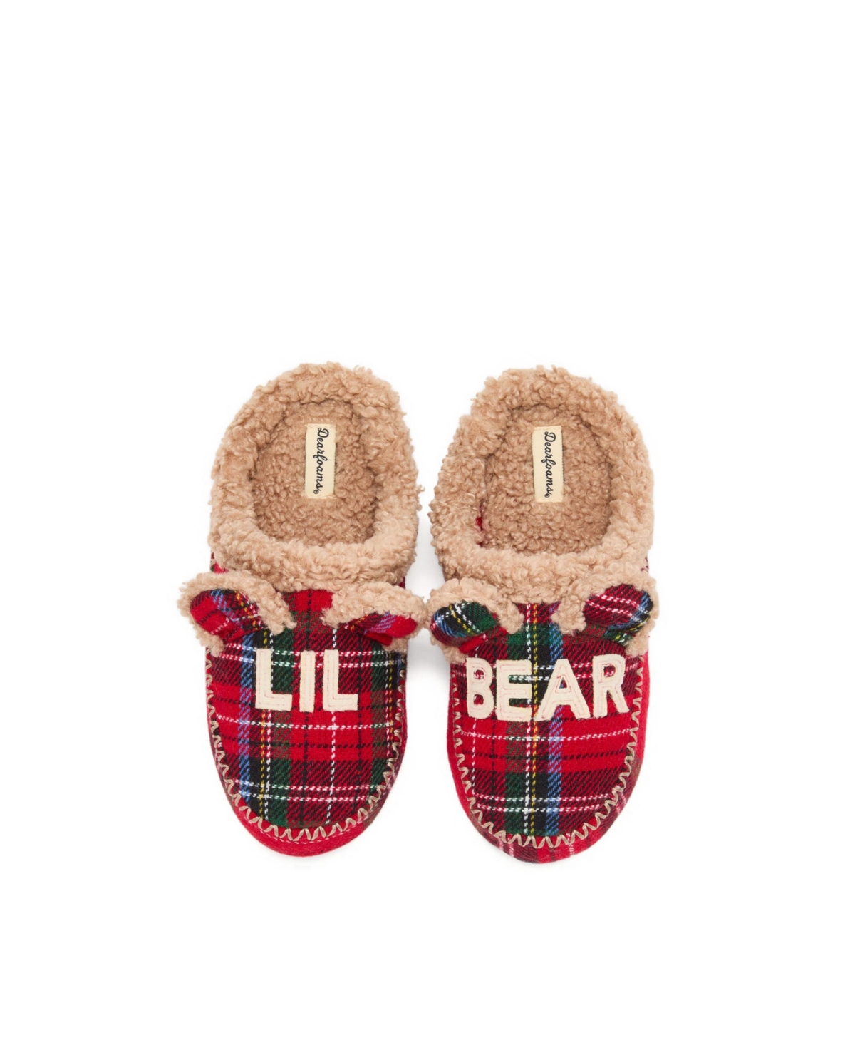 Click here for Dearfoams Kids Lil Bear Clog Slipper - Plaid prices