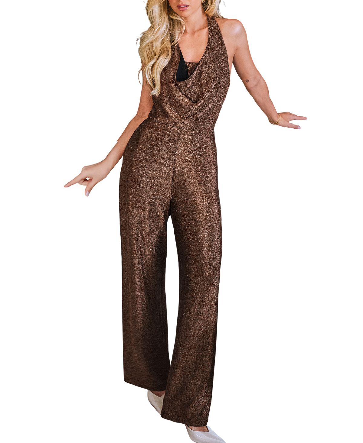 Click here for Cupshe Womens Getting Cocktails Jumpsuit - Brown prices