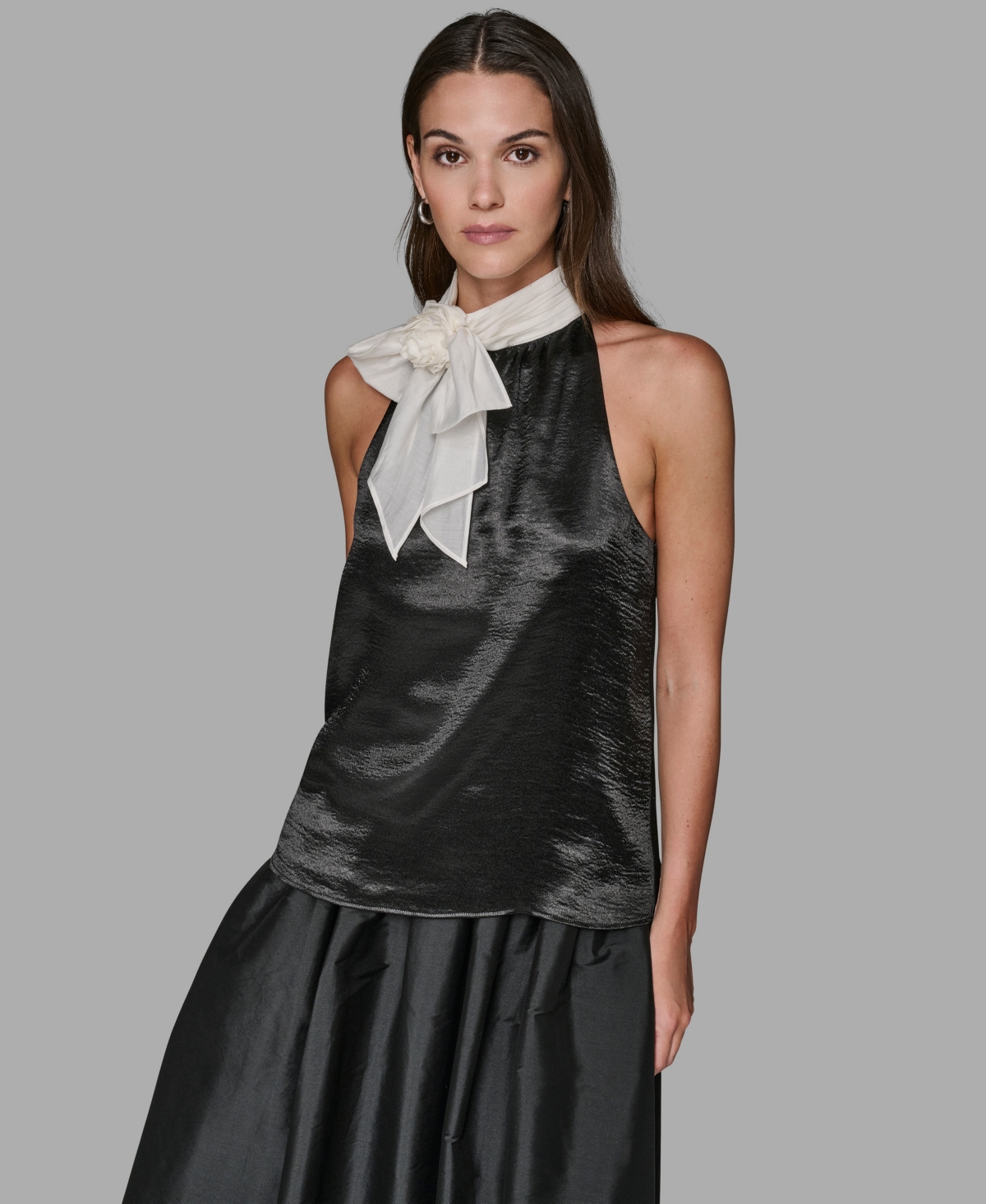 Click here for Karl Lagerfeld Paris Womens Halter Bow Neck Top -... prices