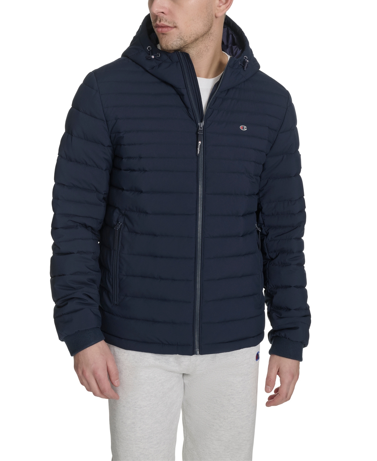 Click here for Champion Mens Stretch Quilted Jacket - Peacoat Nav... prices