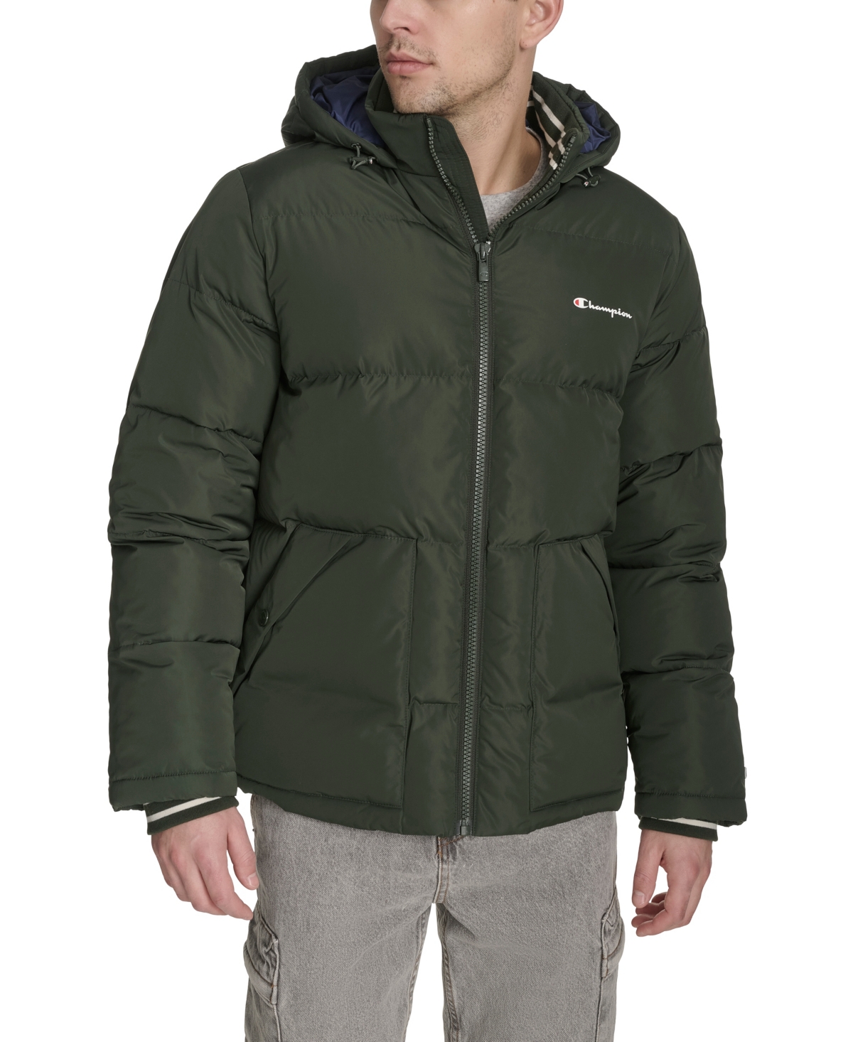 Click here for Champion Mens Puffer With Hood Jacket - Spruce prices