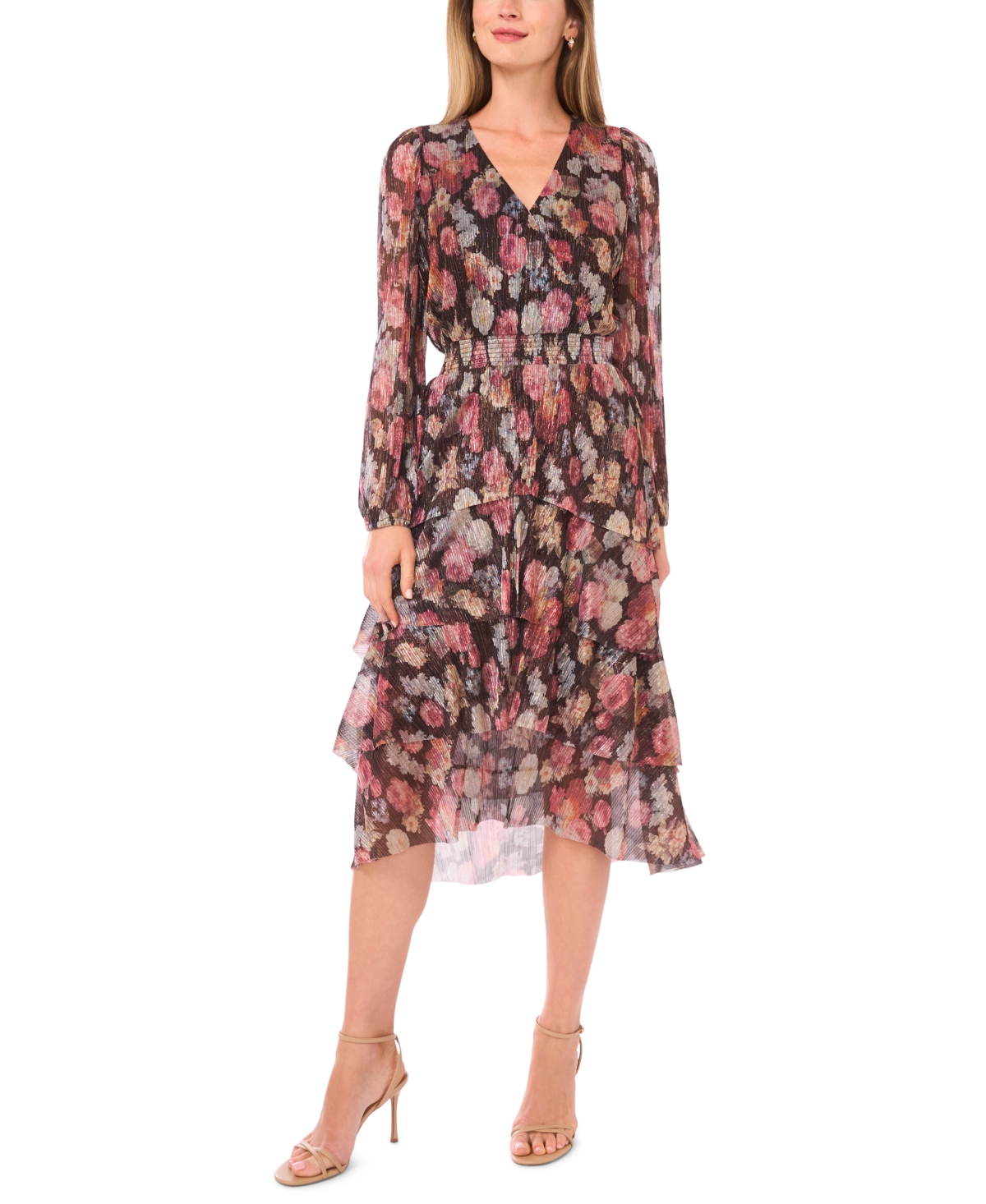 Click here for Vince Camuto Womens Ruffle Midi Dress - Rich Black prices