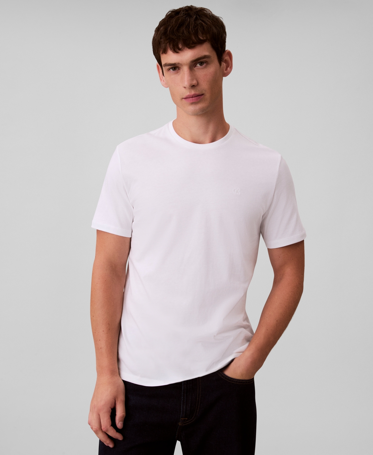 Click here for Calvin Klein Mens Solid Crewneck T-Shirt - Bright... prices