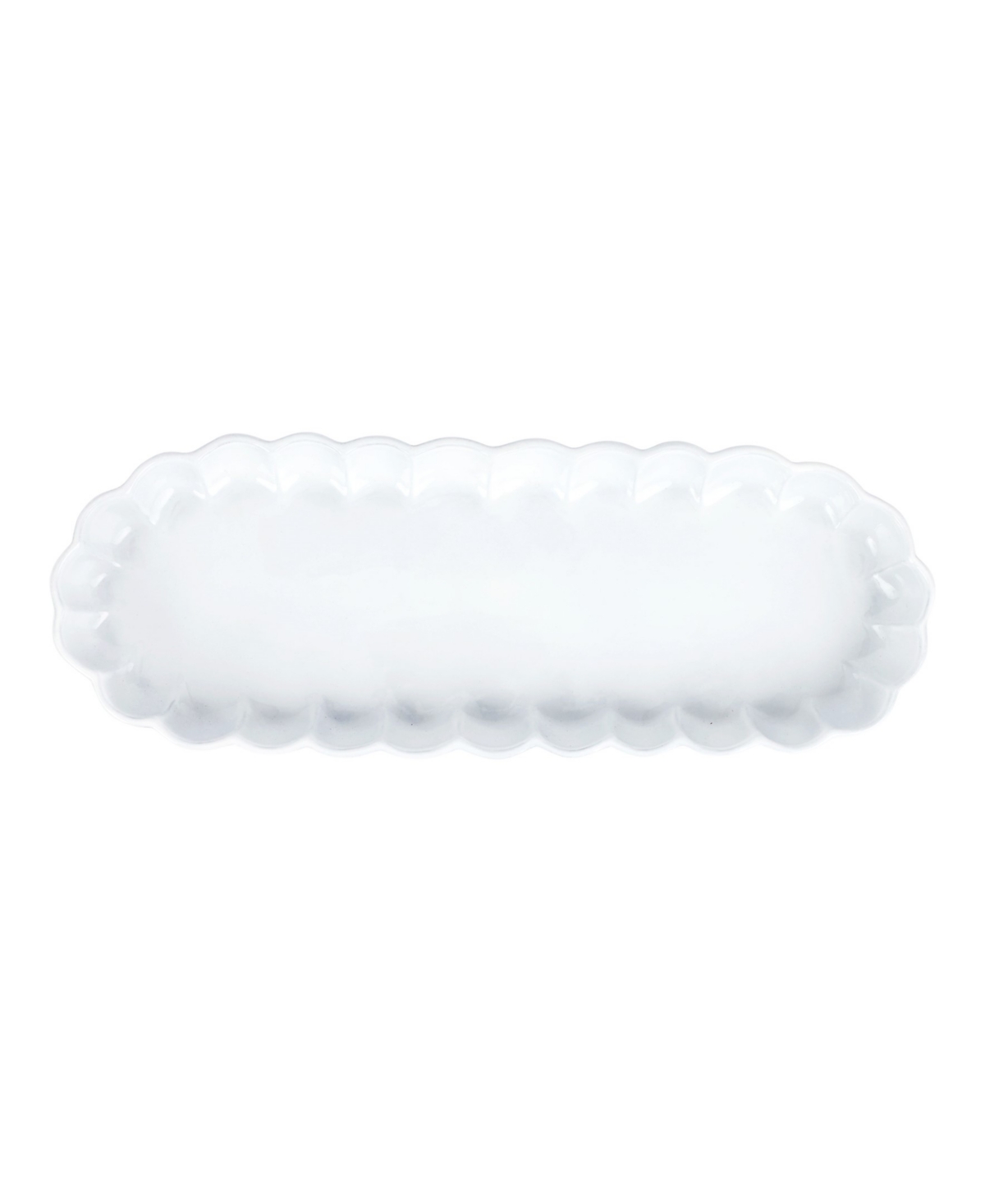 Click here for Vietri Incanto Ruffle Oval Tray - White prices