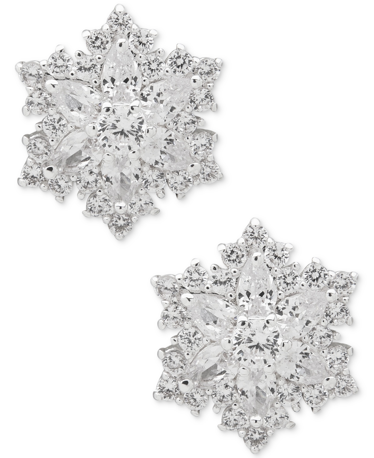 Click here for Anne Klein Cubic Zirconia Silver-Tone Snowflake Bu... prices