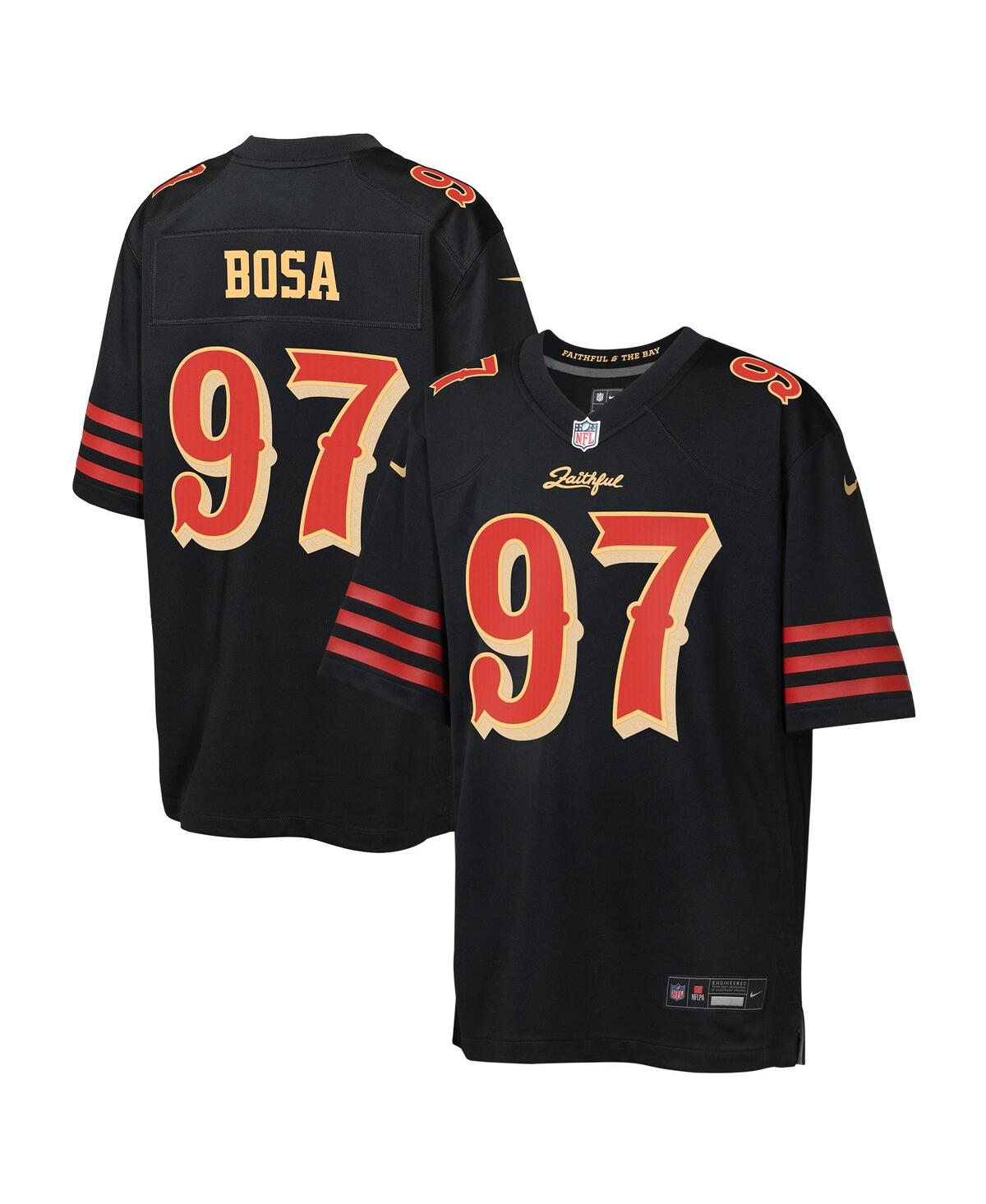 Click here for Nike Big Boys and Girls Nick Bosa Black San Franci... prices