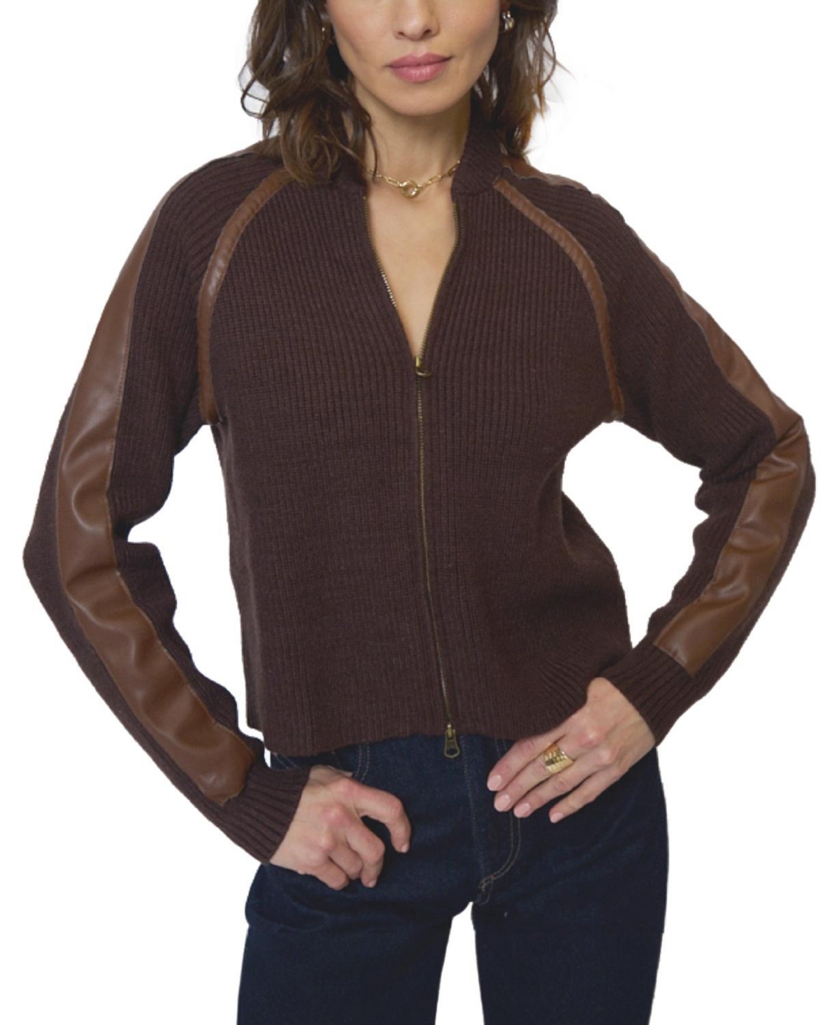Click here for Central Park West Womens Atlas Raglan Leather Trim... prices