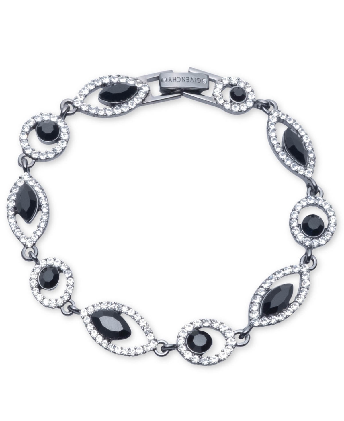 Click here for Givenchy Rhodium Glass Stone Silver-Tone Flex Brac... prices