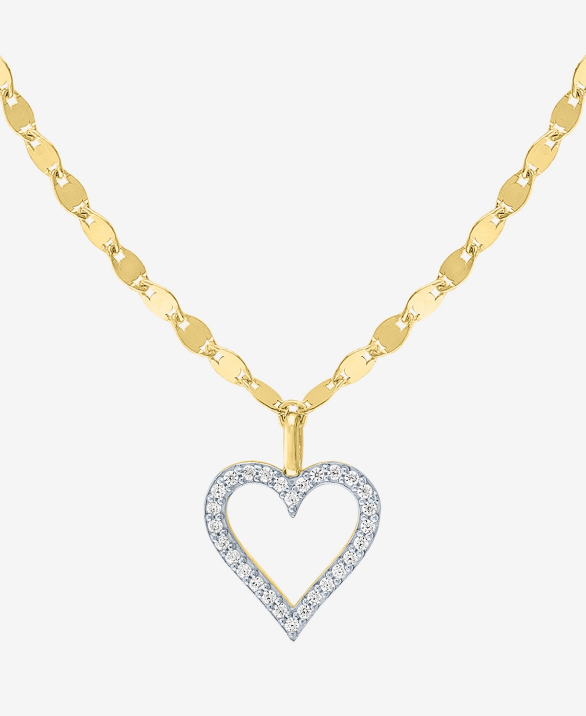 Click here for Diamond Open Heart 18 Pendant Necklace (1/10 ct. t... prices