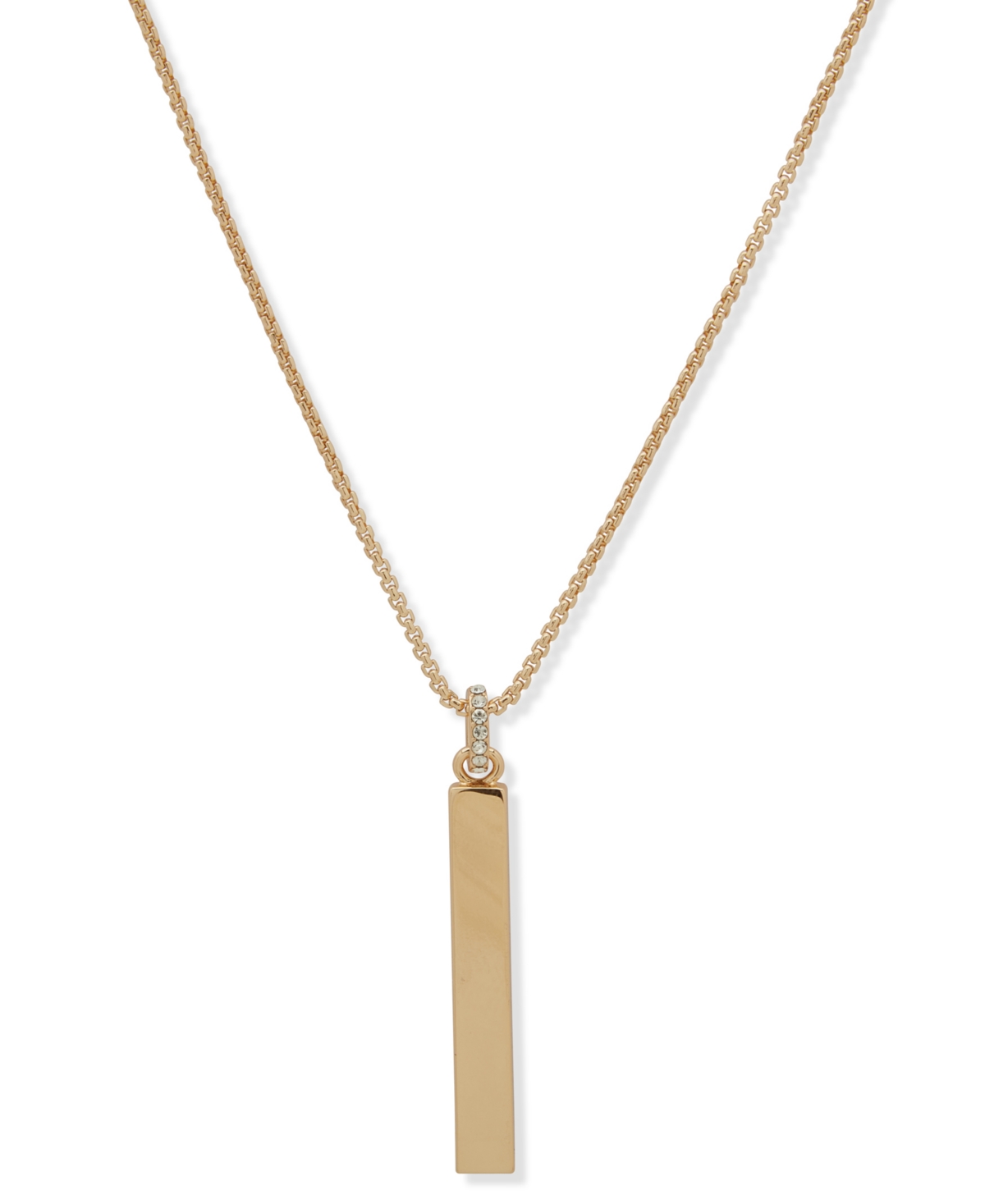 Click here for Dkny Gold-Tone Polished Long Bar Pendant Necklace... prices
