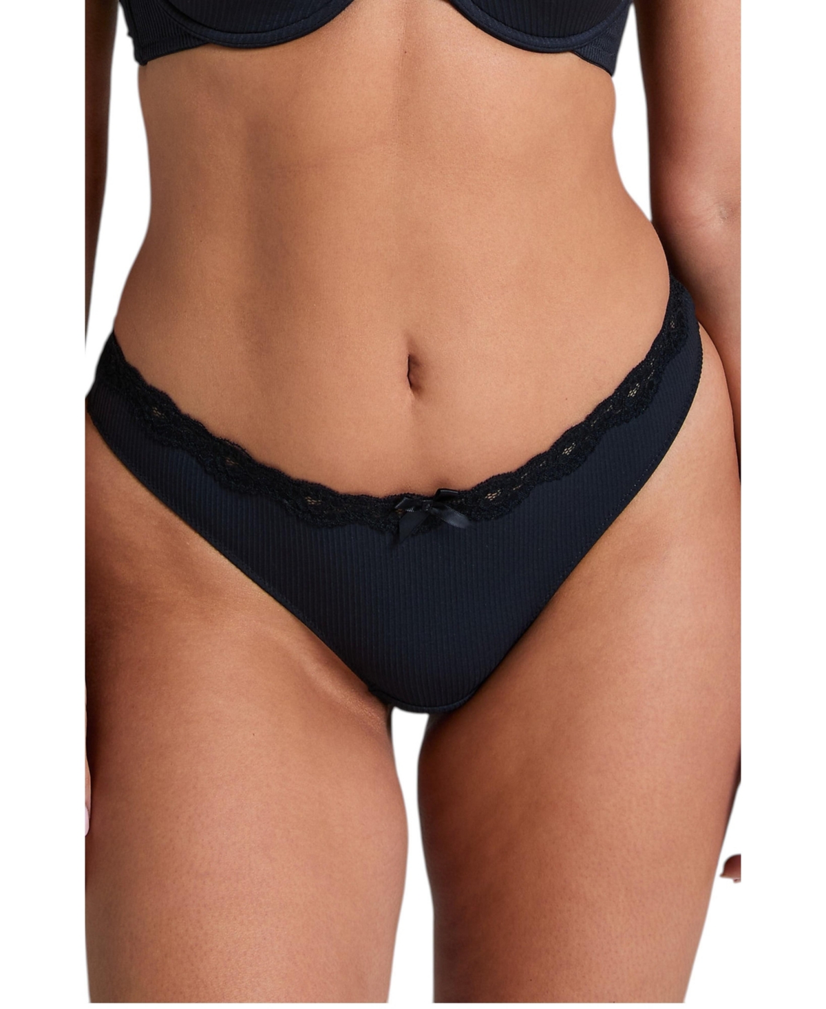 Click here for Hunkemoller Womens Lola Thong - Black prices