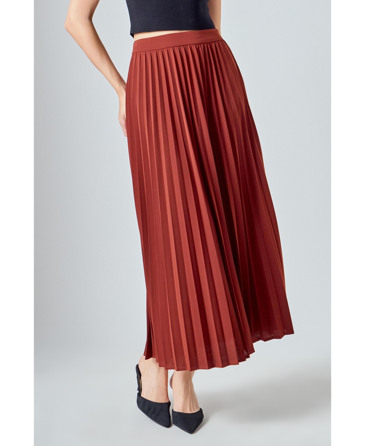 Click here for endless rose Womens Pleated Maxi Skirt - Mocha mou... prices
