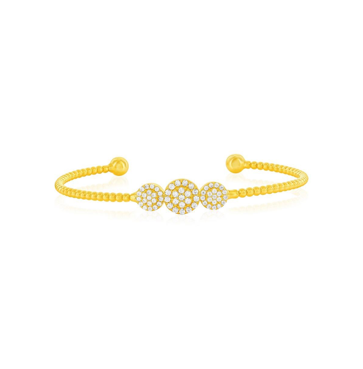 Click here for Simona Sterling Silver  Triple Round Halo Cz Beade... prices