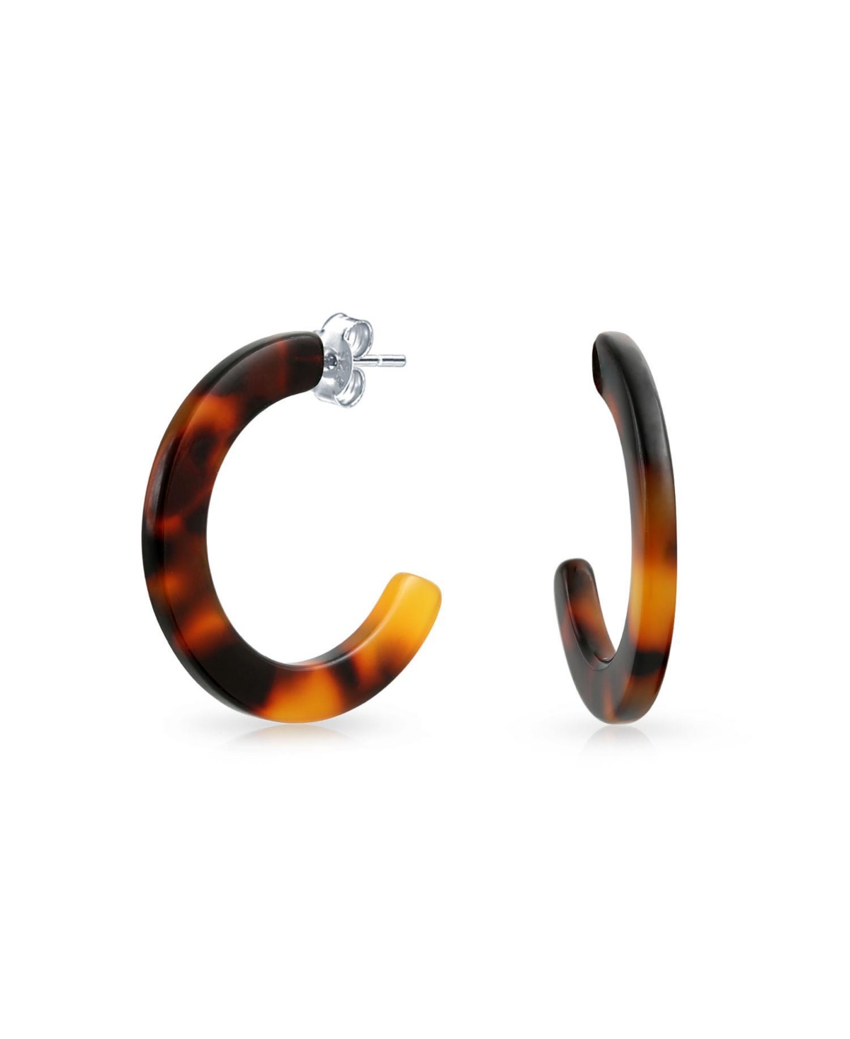 Click here for Bling Jewelry Brown Acrylic Tortoise Shell Hoop Hu... prices