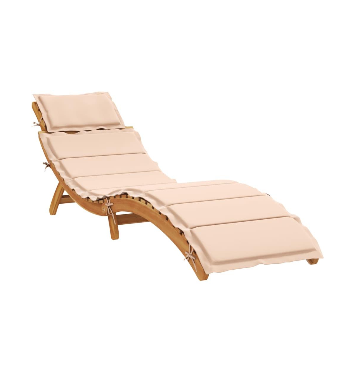 Click here for Sunlounger Beige Solid Acacia wood Regular Foldabl... prices