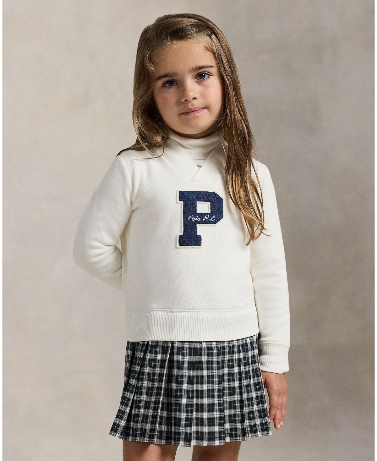 Click here for Polo Ralph Lauren Girls 2T-6X Letterman Long Sleev... prices