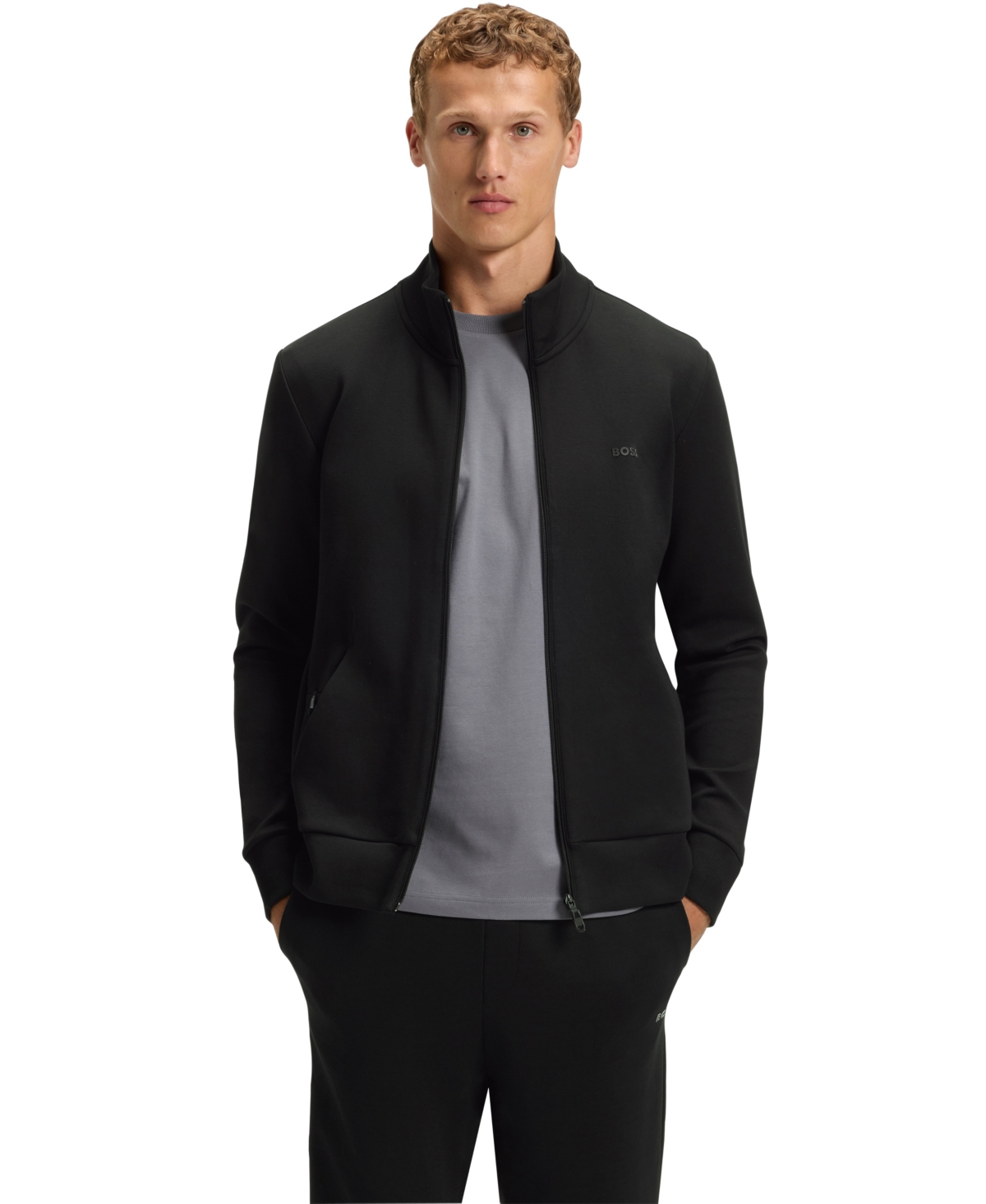 Click here for Boss by Hugo Boss Mens Logo Print Zip-Up Sweatshir... prices