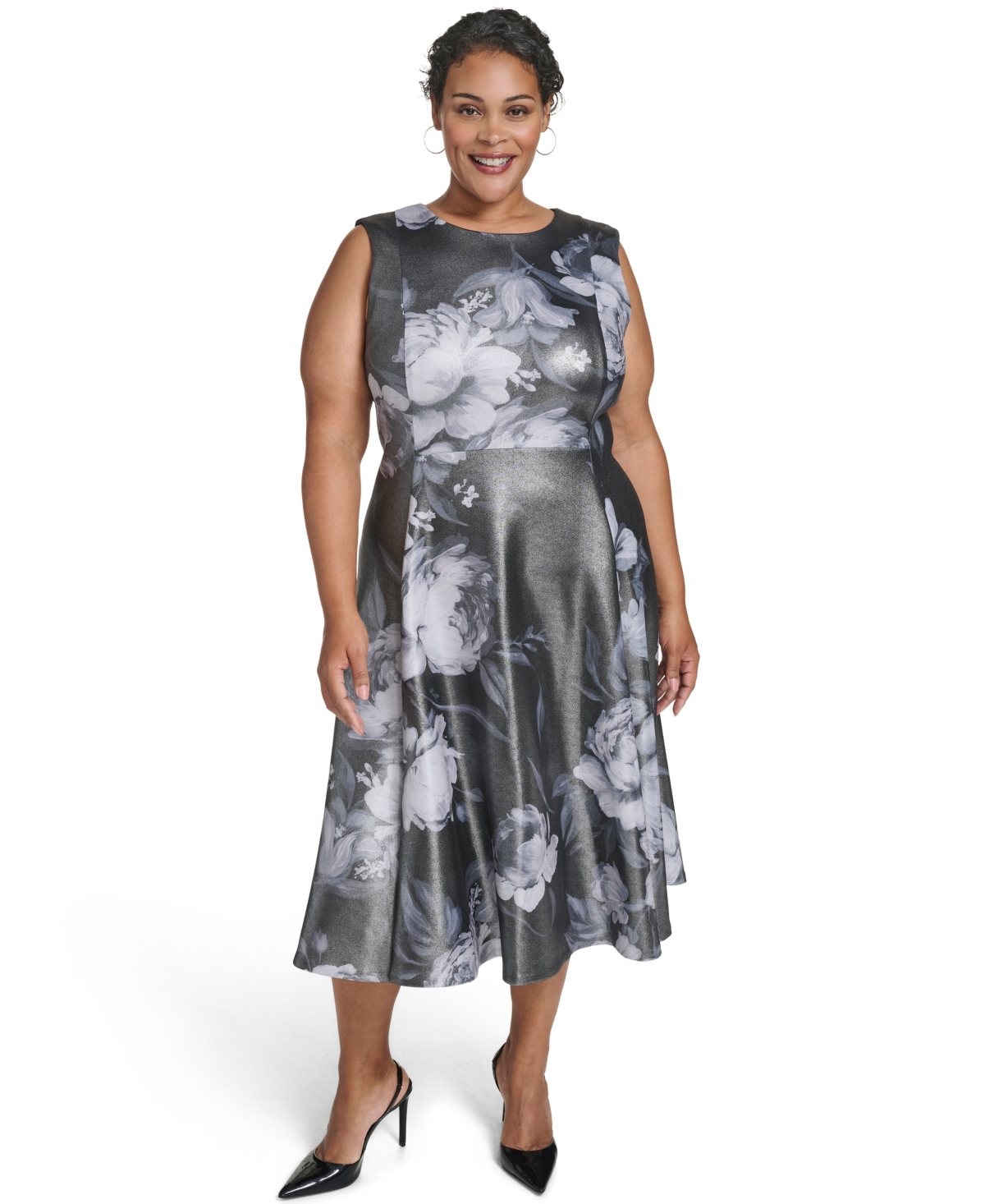 Click here for Calvin Klein Plus Size Scoop Neck Sleeveless Dress... prices