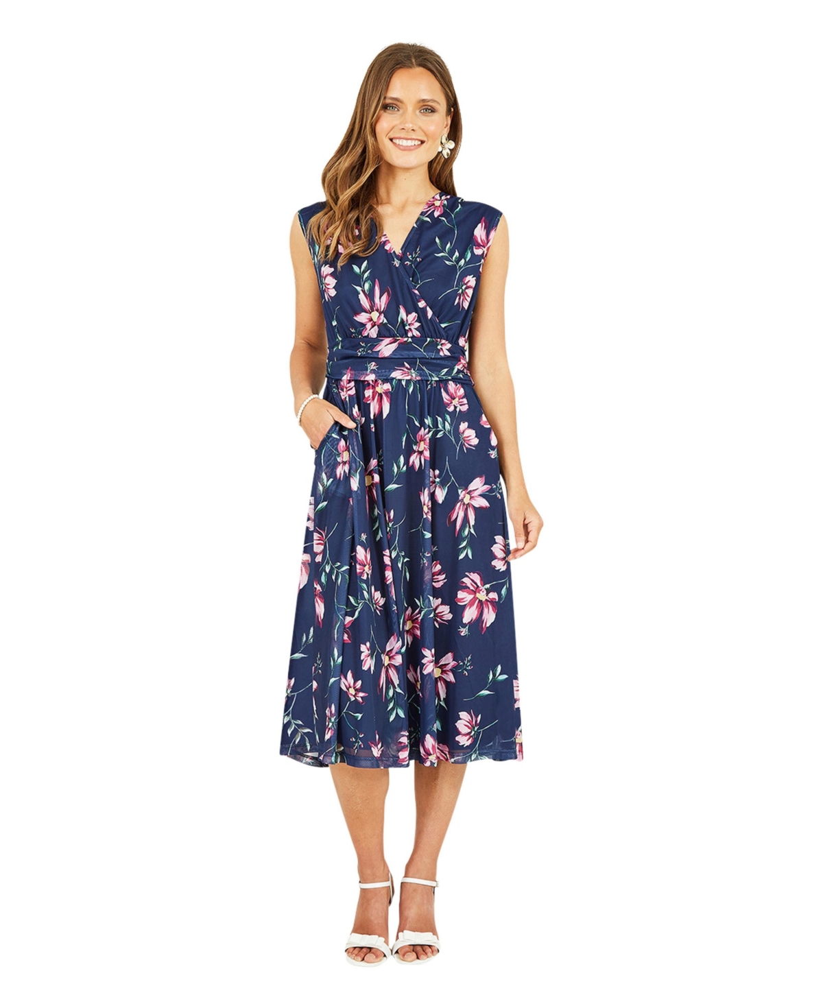 Click here for Yumi Womens Mesh Stretch Midi Dress With Pockets -... prices