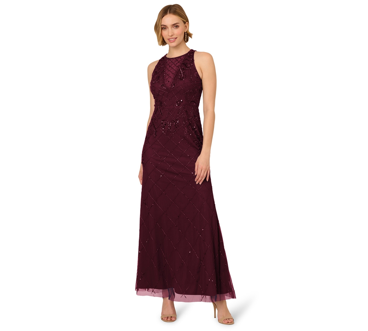 Click here for Adrianna Papell Womens Embellished Mermaid Gown -... prices