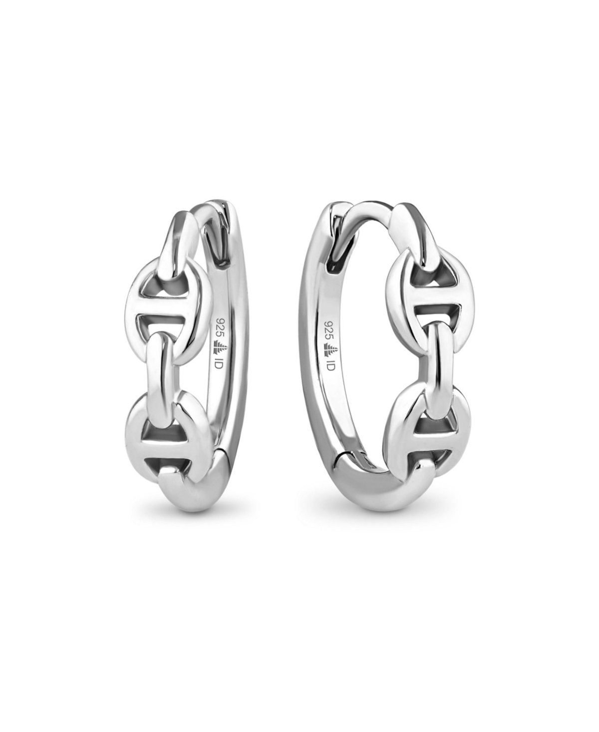 Click here for Devata Mariner Hoop Earrings in Rhodium Plated Ste... prices