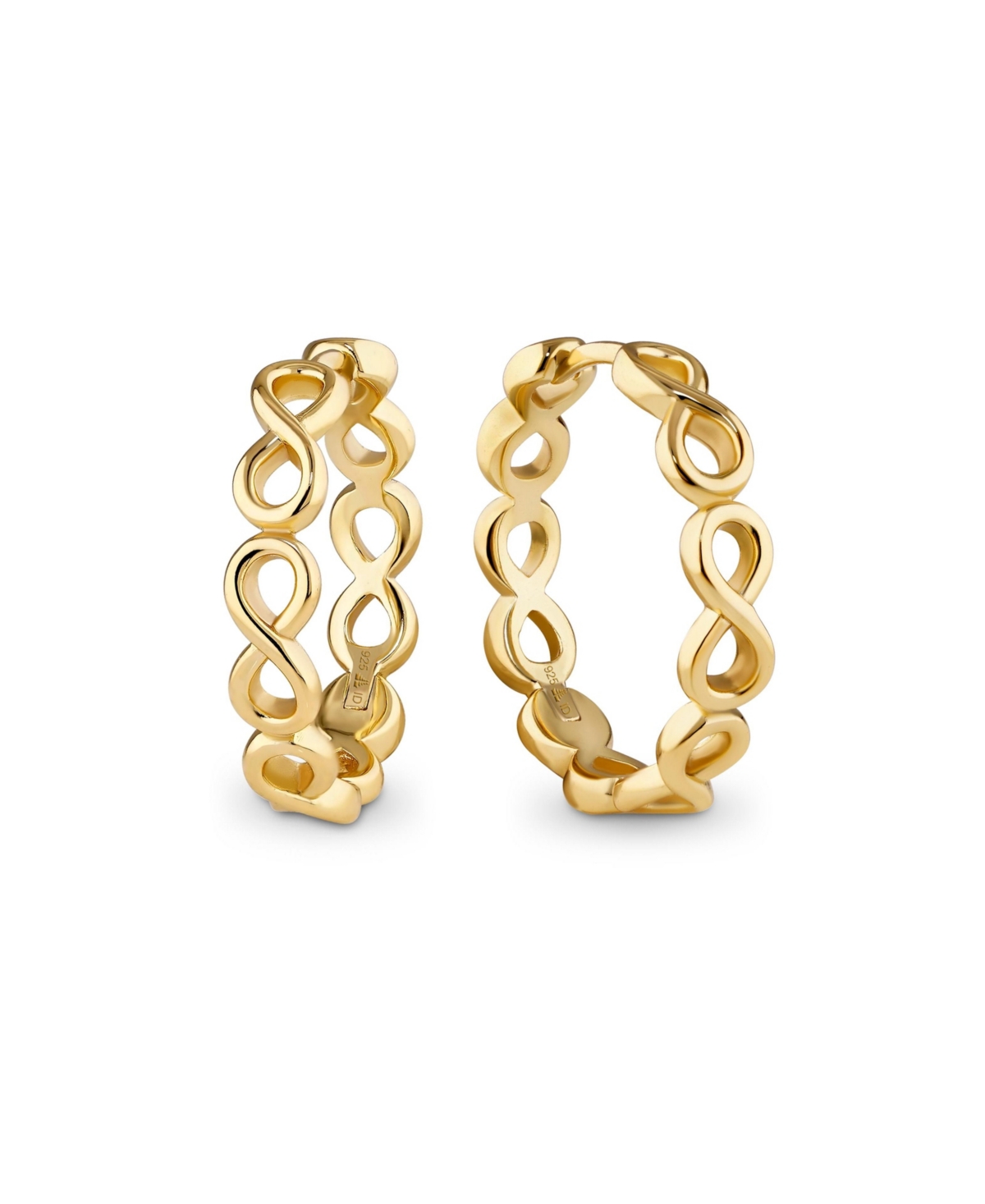 Click here for Devata Infinity Hoop Earrings in Gold Plated Sterl... prices