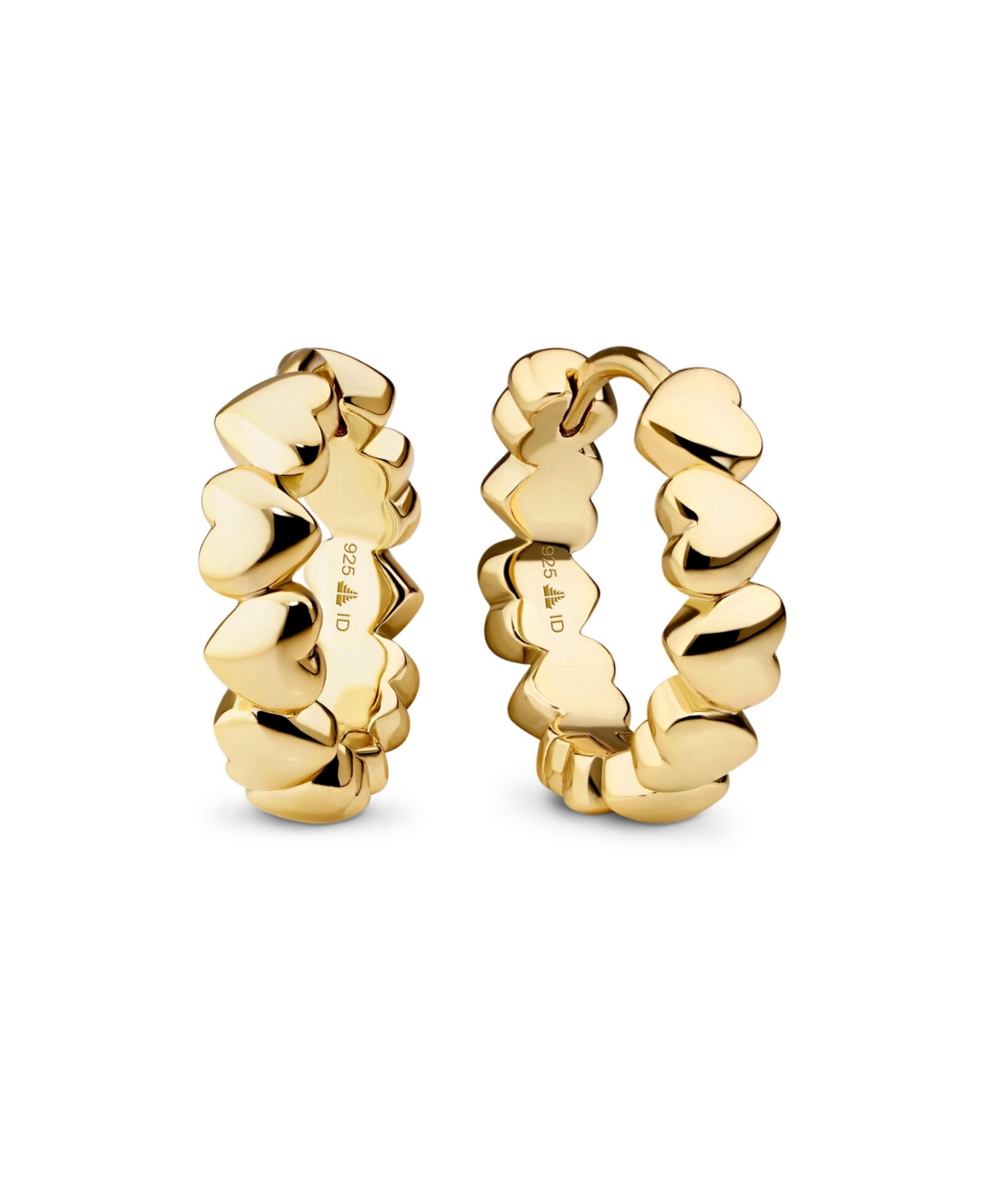 Click here for Devata Sweet Heart Hoop Earrings in Gold Plated St... prices