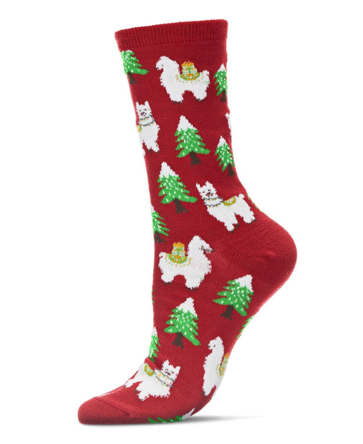 Click here for MeMoi Womens Llama Trees Christmas Crew Socks - Re... prices