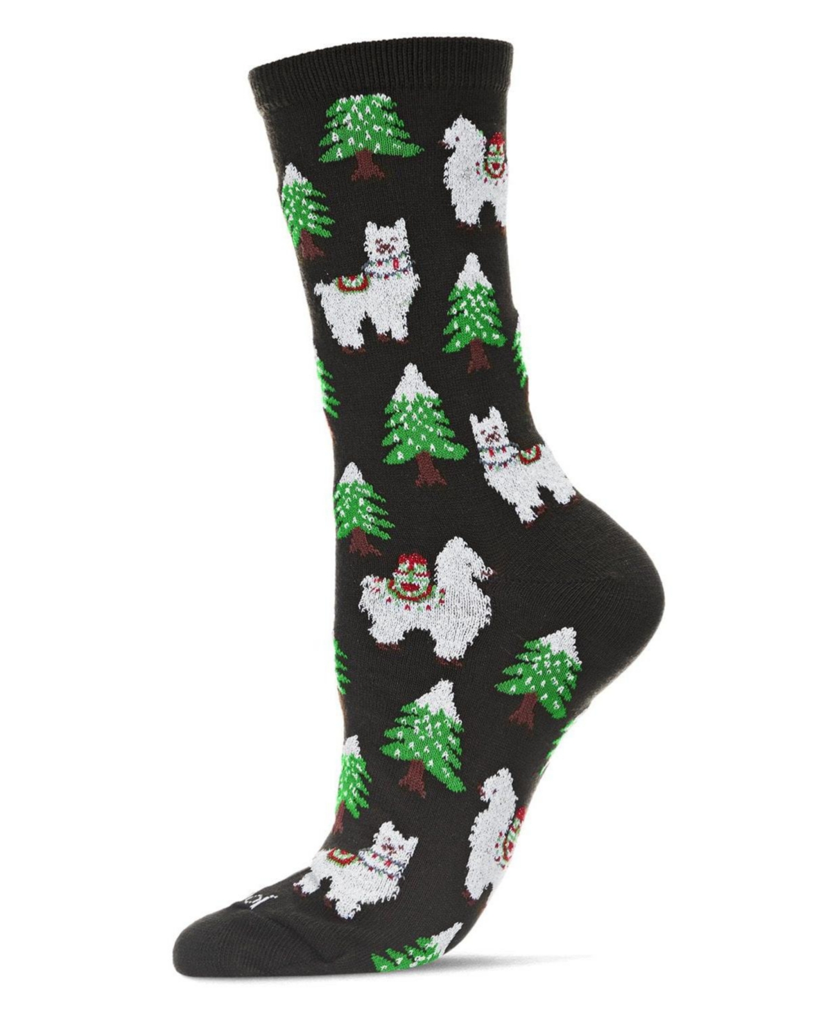 Click here for MeMoi Womens Llama Trees Christmas Crew Socks - Bl... prices