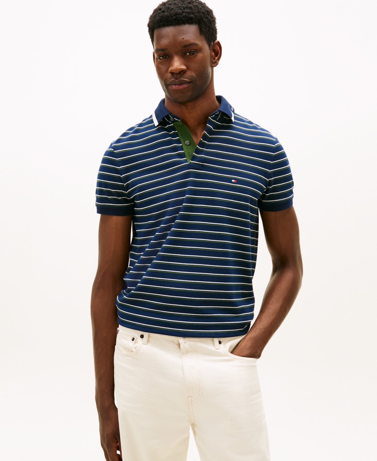 Click here for Tommy Hilfiger Mens Pique Graphic Collar Polo Shir... prices