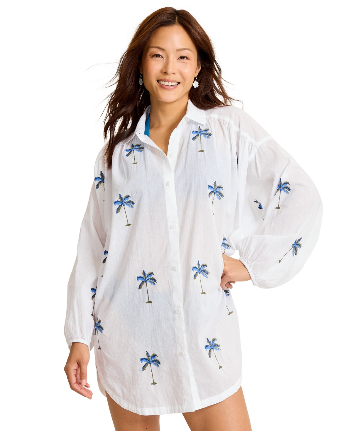 Click here for Tommy Bahama Womens Palm Button Front Shirt - Whit... prices