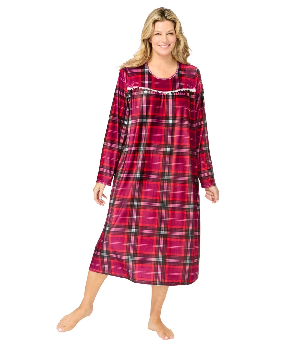 Click here for Only Necessities Womens Velour Gown - Pomegranate... prices