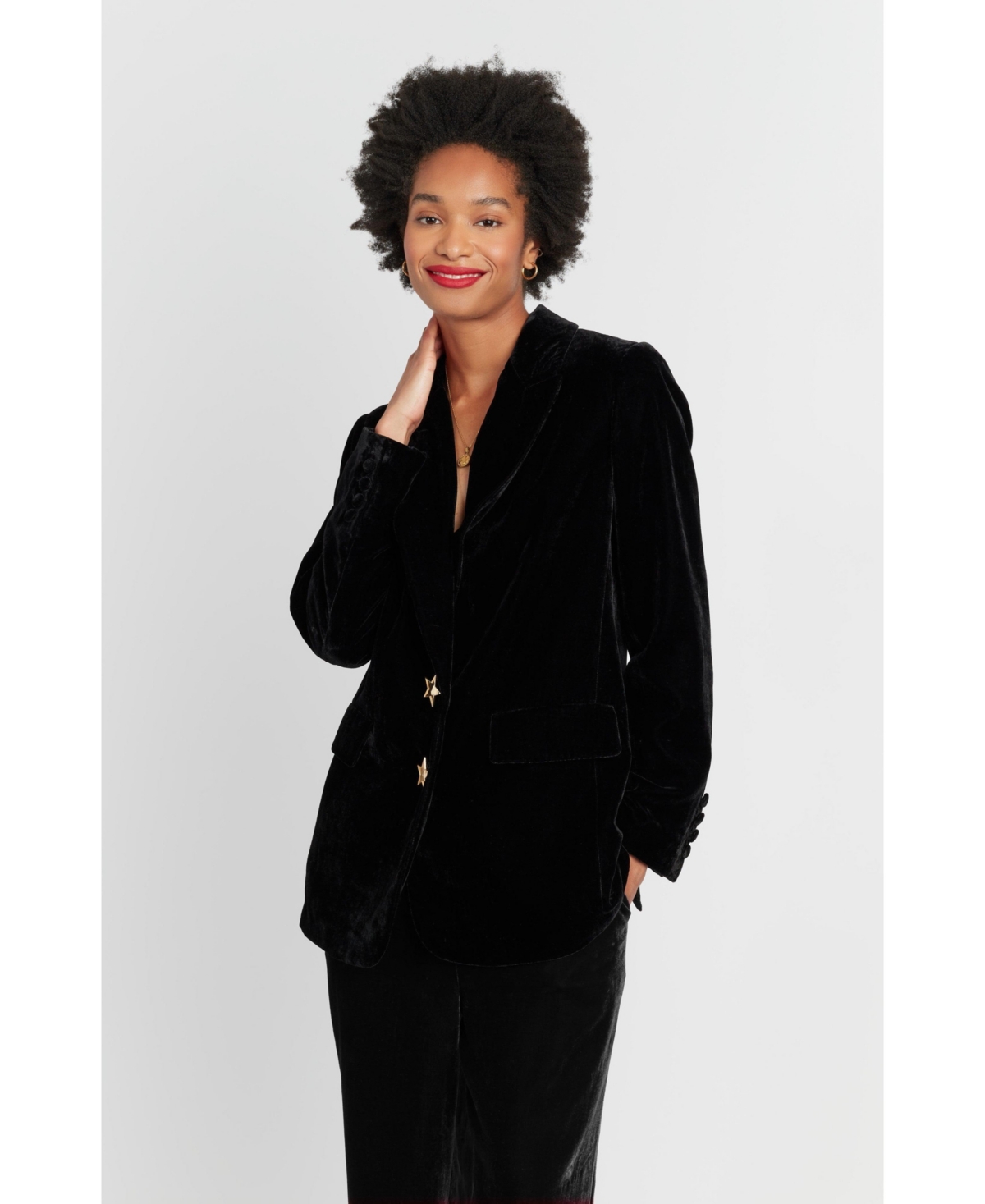 Click here for Chinti & Parker Womens Viscose Velvet Jacket - Bla... prices