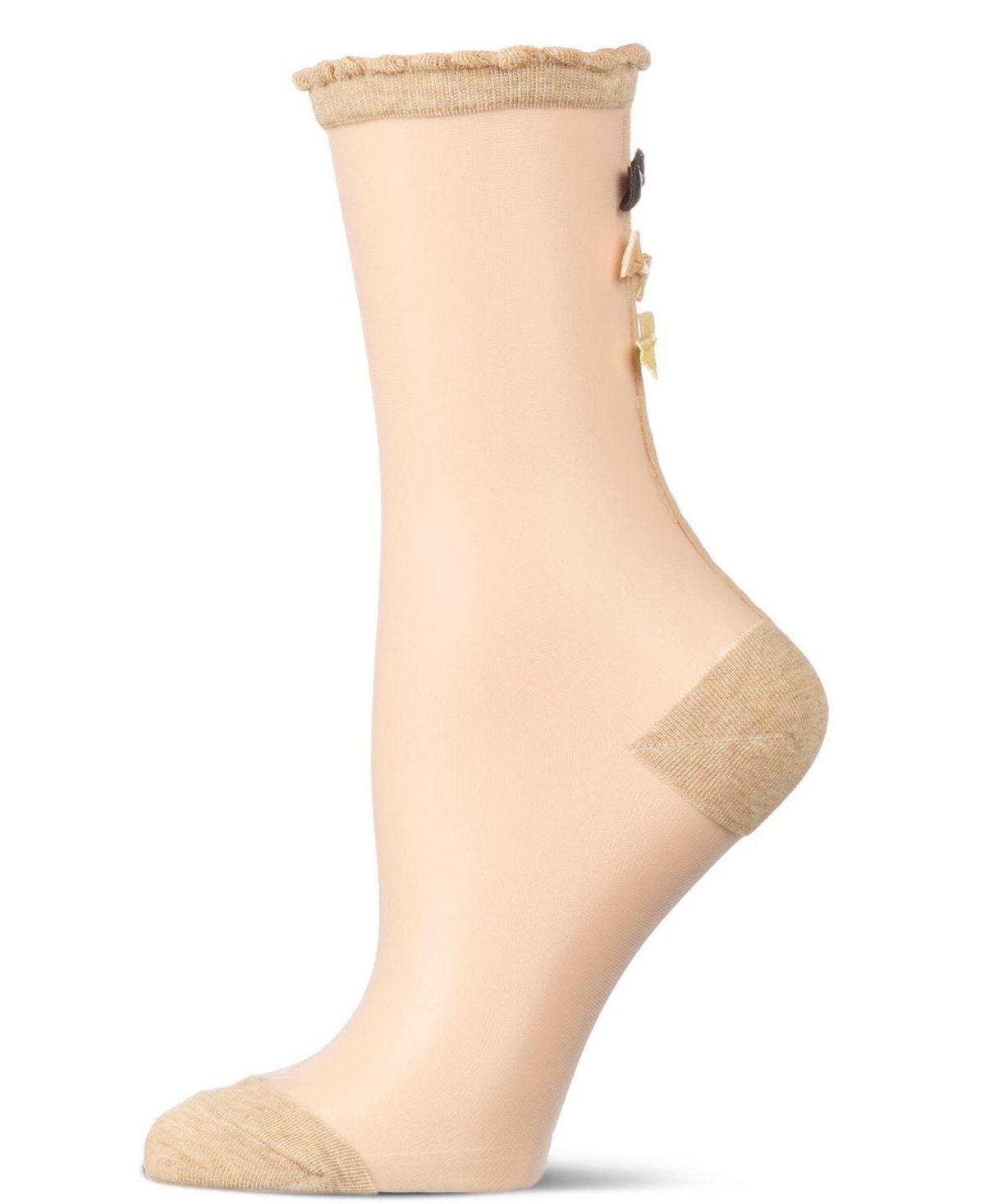 Click here for MeMoi Womens Triple Bow Back Sheer Crew Socks - Ta... prices