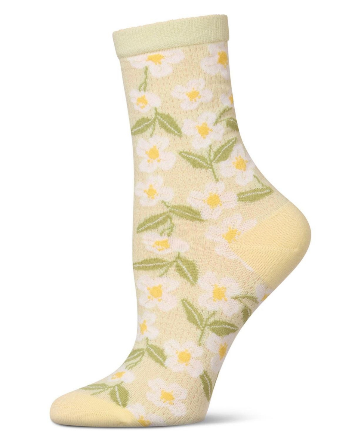 Click here for MeMoi Womens Daisy Pointelle Crew Socks - Mint prices